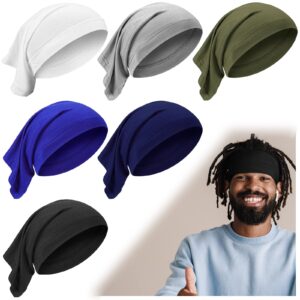 satinior 6 pcs spandex dreadlock cap dreadlock tube unisex men women dreadlocks bands elastic long hair dreads head wraps dreads cap locks headbands for dreads accessories, 6 colors (classic color)