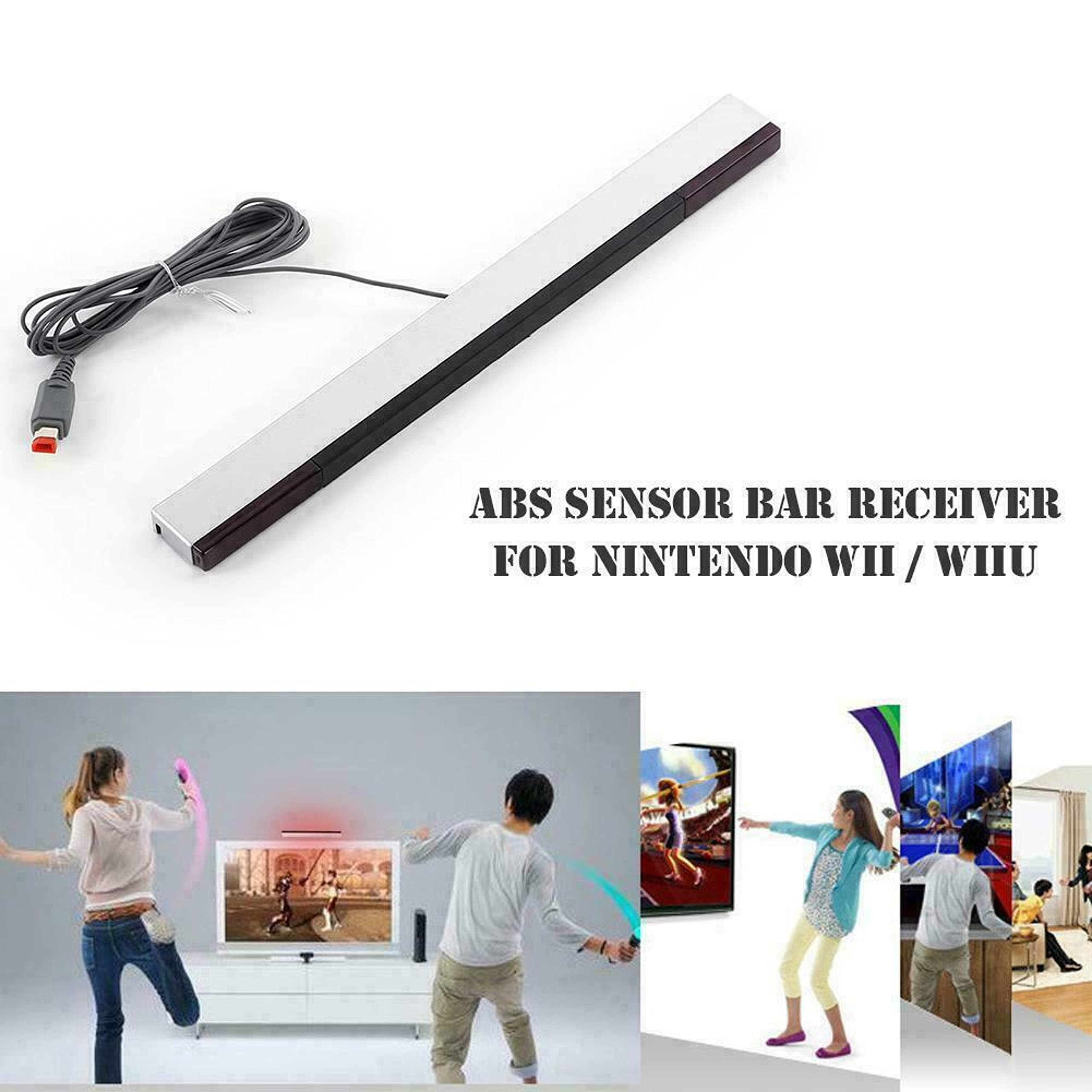 FDBV Wired Remote Motion Sensor Bar IR Infrared Ray Inductor Compatible for Nintendo Wii / Wii U (Silver- Black)