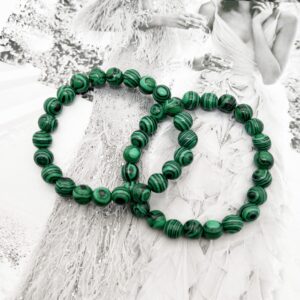 YOOESTORES82 Malachite Bracelet Set,Handmade Gemstone Beaded Stretch Bracelets for Women Men Yoga Bracelet Stone Crystal Beads Bracelets (A)