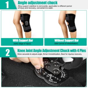 NEENCA Hinged Knee Brace, Knee Immobilizer with Locking Dials & Side Stabilizers, Medical ROM Knee Brace for Knee Pain, Arthritis, ACL, PCL, MCL,Meniscus Tear, Injuries/Post OP, Prevent Hyperextension