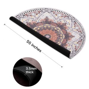 Knsbk Large Round Yoga Mat 4.6’ x 3.5mm for Exercise Premium Extra Thick, Ultra Comfortable, Non Slip, Meditation Mat