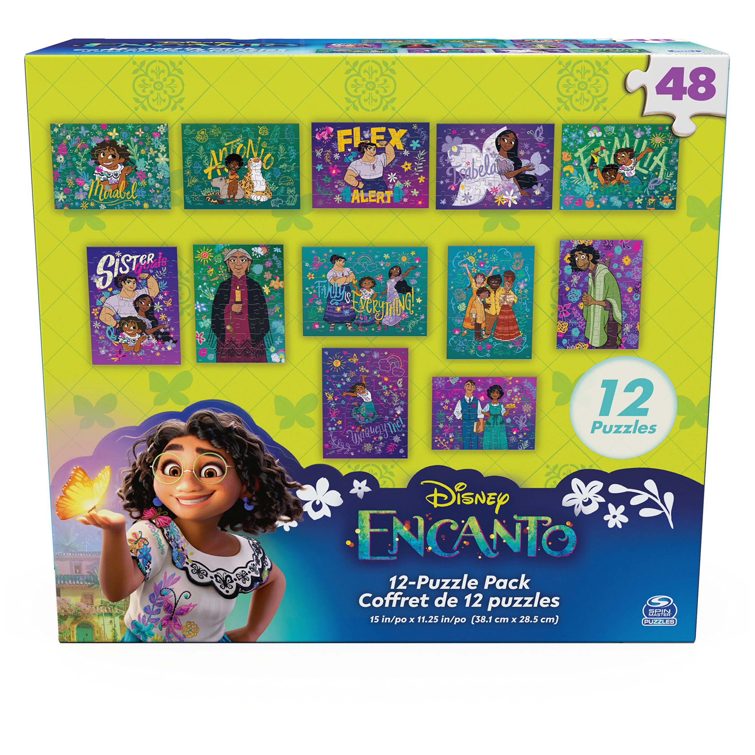 Disney Encanto, 12 Jigsaw 48-Piece Puzzle Pack Easy Quick Cartoon New Colombia-Themed Musical Movie Characters, for Kids Aged 4 and up