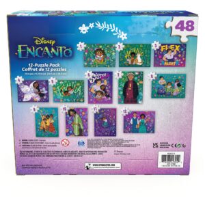 Disney Encanto, 12 Jigsaw 48-Piece Puzzle Pack Easy Quick Cartoon New Colombia-Themed Musical Movie Characters, for Kids Aged 4 and up