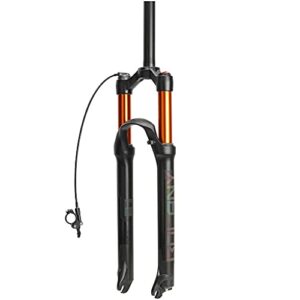 lyycx mountain bike front fork 26/27.5/29 inch damping rebound adjustment lock abs straight/taper tube travel 120mm qr 9mm air pressure front fork shock absorption air fork accessories (color : strai