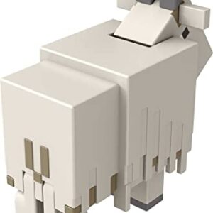 Mattel Minecraft Goat Action Figure, 3.25-in, with 1 Build-a-Portal Piece & 1 Accessory, Building Toy Inspired by Video Game, Collectible Gift for Fans & Kids Ages 6 Years & Older