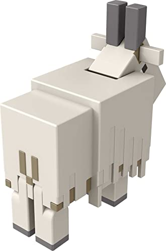 Mattel Minecraft Goat Action Figure, 3.25-in, with 1 Build-a-Portal Piece & 1 Accessory, Building Toy Inspired by Video Game, Collectible Gift for Fans & Kids Ages 6 Years & Older