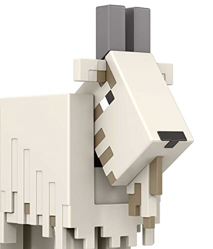 Mattel Minecraft Goat Action Figure, 3.25-in, with 1 Build-a-Portal Piece & 1 Accessory, Building Toy Inspired by Video Game, Collectible Gift for Fans & Kids Ages 6 Years & Older