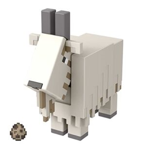 mattel minecraft goat action figure, 3.25-in, with 1 build-a-portal piece & 1 accessory, building toy inspired by video game, collectible gift for fans & kids ages 6 years & older