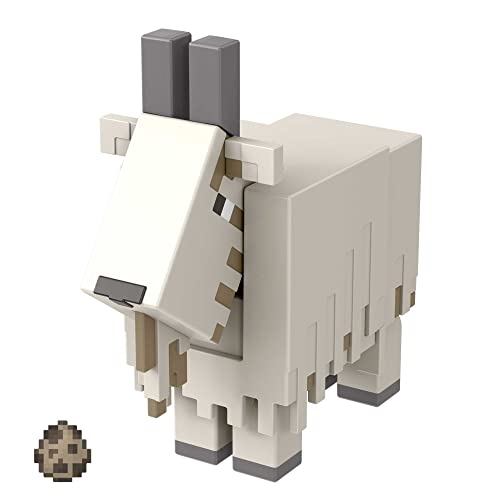 Mattel Minecraft Goat Action Figure, 3.25-in, with 1 Build-a-Portal Piece & 1 Accessory, Building Toy Inspired by Video Game, Collectible Gift for Fans & Kids Ages 6 Years & Older