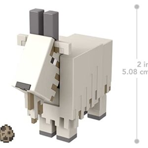 Mattel Minecraft Goat Action Figure, 3.25-in, with 1 Build-a-Portal Piece & 1 Accessory, Building Toy Inspired by Video Game, Collectible Gift for Fans & Kids Ages 6 Years & Older