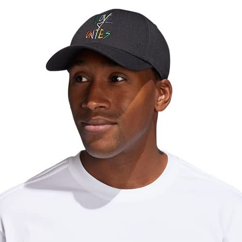 adidas Originals Love Unites Relaxed Fit Strapback Cap, Black/Pride, One Size