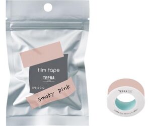 tepra lite film tape, tape width 0.59” from kingjim (smoky pink)