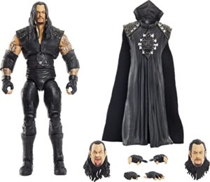 wwe ultimate edition undertaker action figure, 6-inch collectible with extra heads, swappable hands & wrestlemania xiv entrance jacket for ages 8 years old & up