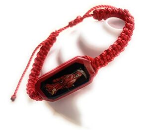 chavarrieta red thread bracelet pulsera roja de hilo de la santa muerte, black