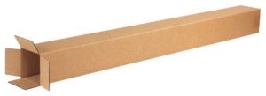 uline 4 x 4 x 48 cardboard packing mailing tall long shipping corrugated box cartons - pack of 25