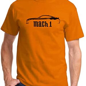 2021 2022 Ford Mach 1 Mustang Classic Outline Design Print Tshirt X-Large Orange