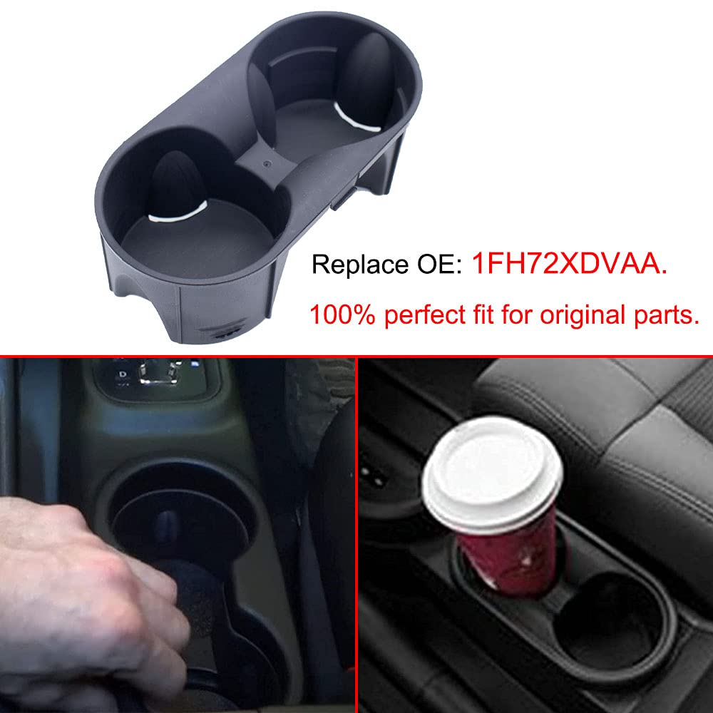 MOCW Front Console Cup Holder Fit for 2007 2008 2009 2010 Jeep Wrangler Replace OE # 1FH72XDVAA