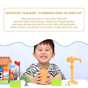 JOYIT Baby Open Cup, Silicone Straw Cups for Toddlers 6 oz | Baby Training Cup (Princess-Mustard)