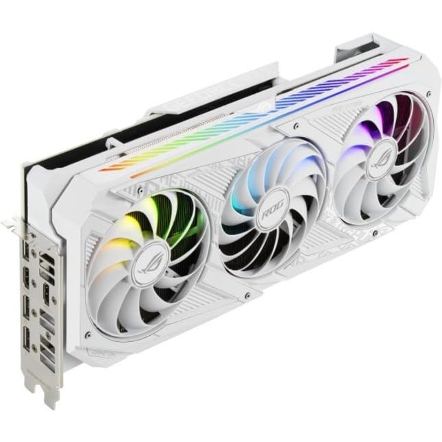 ASUS ROG Strix NVIDIA GeForce RTX 3070 V2 White OC Edition Gaming Graphics Card (PCIe 4.0, 8GB GDDR6, LHR, HDMI 2.1, DisplayPort 1.4a, White Color Scheme, Axial-tech Fan Design, 2.9-Slot)