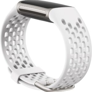 Fitbit Charge 5 & 6 Sport Accessory Band, Official Fitbit Product, Frost White, Small