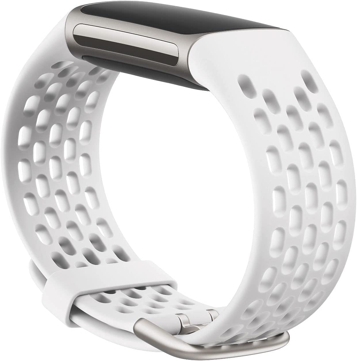 Fitbit Charge 5 & 6 Sport Accessory Band, Official Fitbit Product, Frost White, Small