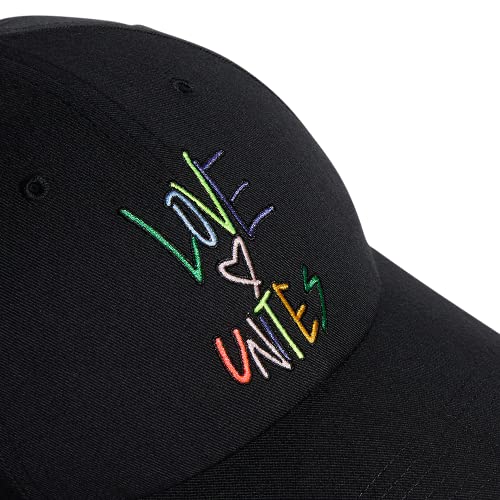 adidas Originals Love Unites Relaxed Fit Strapback Cap, Black/Pride, One Size