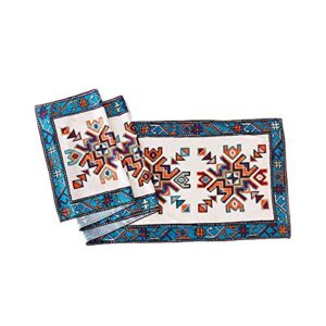 moreni armenian printed scarf - artsakh silk/polyester (orange)