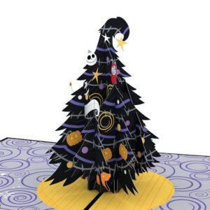 lovepop disney tim burton's christmas tree pop up card, 5x7-3d greeting card, pop up christmas cards for kids, 3d christmas card, seasonal holiday card