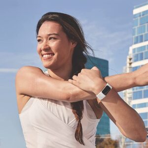 Fitbit Charge 5 & 6 Sport Accessory Band, Official Fitbit Product, Frost White, Small