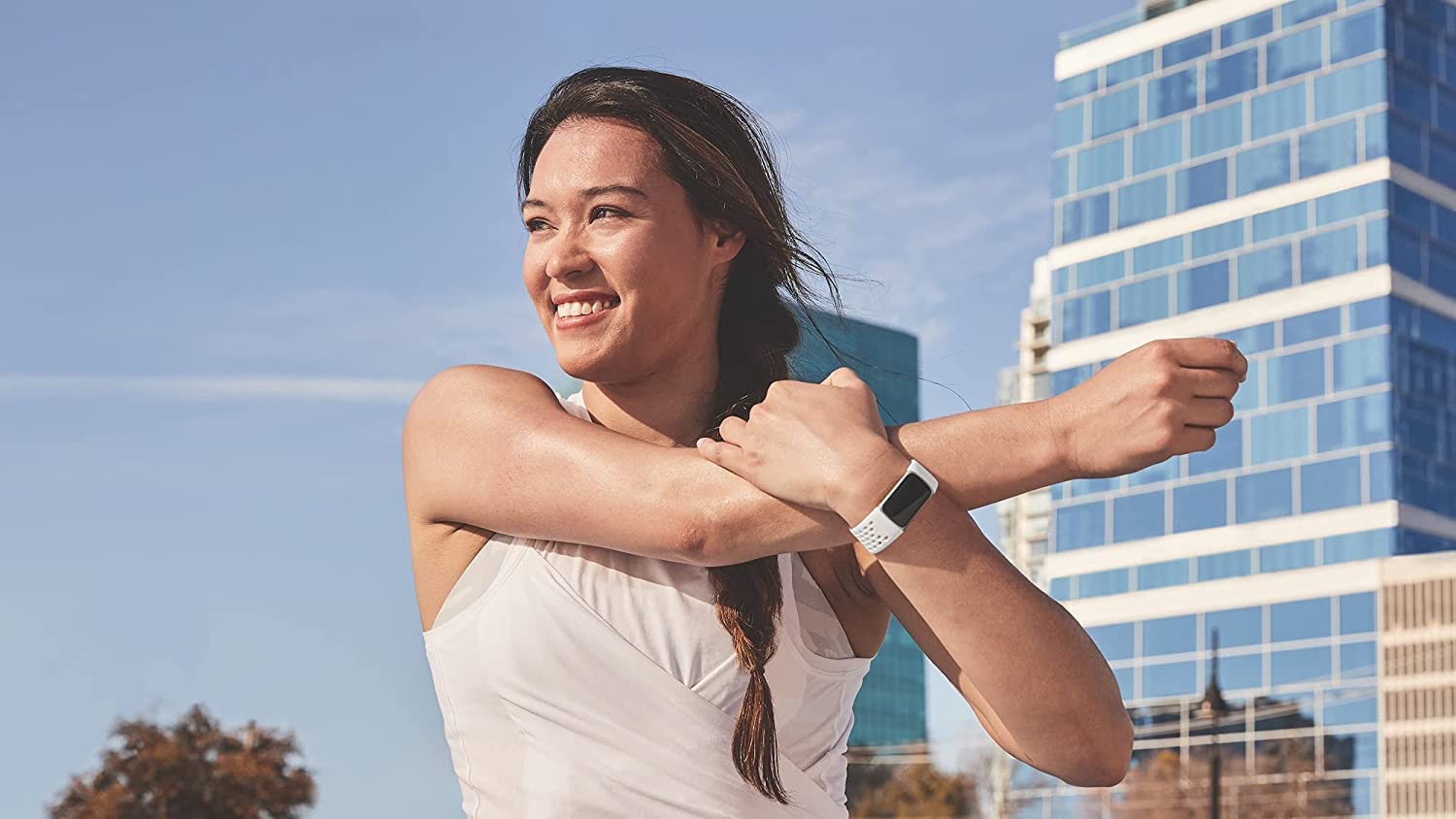 Fitbit Charge 5 & 6 Sport Accessory Band, Official Fitbit Product, Frost White, Small