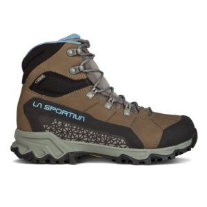 la sportiva women's nucleo high ii gtx hiking boots, oak/topaz, 9