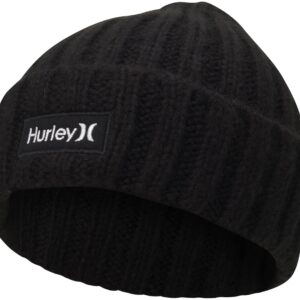 Hurley Mens Winter Hat Eagle Flats Cuffed Beanie, Size One Size, Black