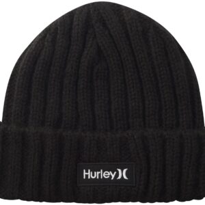 Hurley Mens Winter Hat Eagle Flats Cuffed Beanie, Size One Size, Black