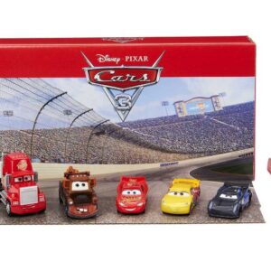 Mattel Disney and Pixar Cars Vehicle Set of 4 Collectible Character Toy Cars & 1 Mack Truck Inspired by the Florida 500 Piston Cup Race