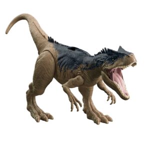 Jurassic World Toys Camp Cretaceous Roar Attack Allosaurus Dinosaur Action Figure with Strike Feature and Sounds, Toy Gift and Collectible