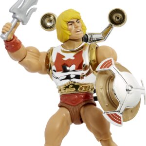 Masters of the Universe Origins Deluxe Action Figure, Flying Fists He-Man, 5.5-in Battle Figures for Storytelling Play and Display, for 6 to 10-Year-Olds and Adult Collectors