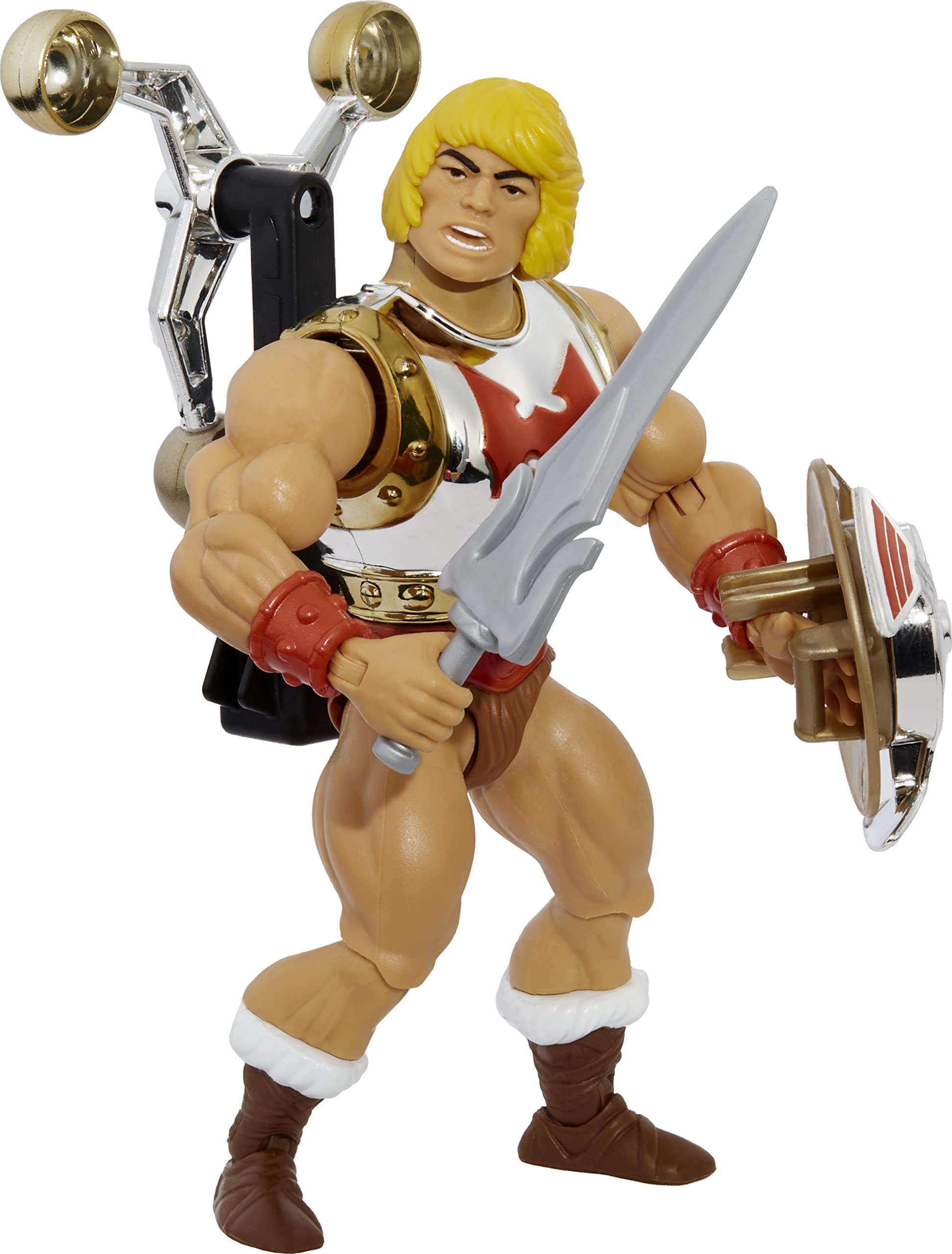 Masters of the Universe Origins Deluxe Action Figure, Flying Fists He-Man, 5.5-in Battle Figures for Storytelling Play and Display, for 6 to 10-Year-Olds and Adult Collectors