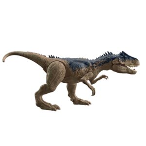 Jurassic World Toys Camp Cretaceous Roar Attack Allosaurus Dinosaur Action Figure with Strike Feature and Sounds, Toy Gift and Collectible