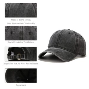 Voilipex Vintage Baseball Cap 4 Pack for Women Men Washed Cotton Distressed Baseball Cap Adjustable Dad Hat