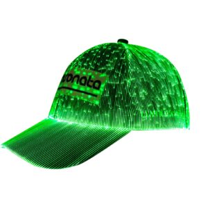 lumisonata led cap fiber optic hat edm baseball caps light up 7 colors glowing flash usb charging hats rave accessories for party (white)