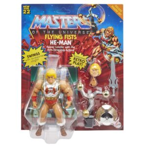 Masters of the Universe Origins Deluxe Action Figure, Flying Fists He-Man, 5.5-in Battle Figures for Storytelling Play and Display, for 6 to 10-Year-Olds and Adult Collectors