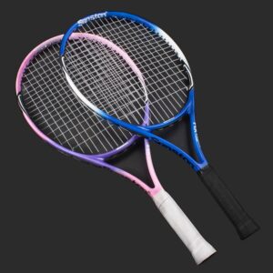 Senston 23 inch Tennis Racket for Kids 2-Pack Boys Girls Tennis Racquets Kids Complete Tennis Set with Balls Pink+Blue