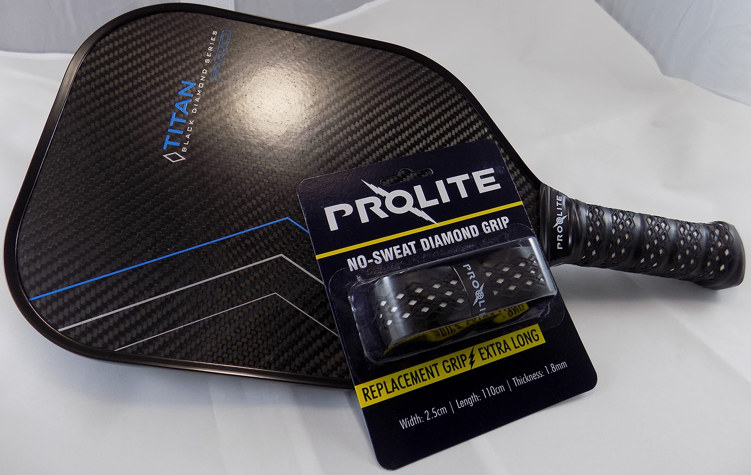 PROLITE No-Sweat Diamond Grip (White Underlay) for Pickleball Paddles, Racquetball, Squash, Platform Tennis, Badminton and More