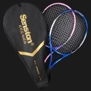 Senston 23 inch Tennis Racket for Kids 2-Pack Boys Girls Tennis Racquets Kids Complete Tennis Set with Balls Pink+Blue