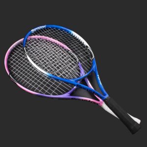 Senston 23 inch Tennis Racket for Kids 2-Pack Boys Girls Tennis Racquets Kids Complete Tennis Set with Balls Pink+Blue