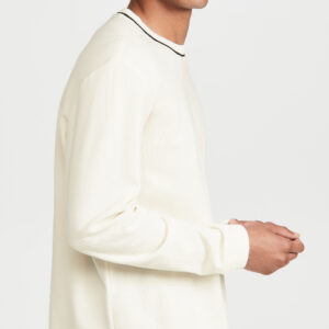 Club Monaco Men's Pique Sweatshirt, Blanc DE Blanc, Large