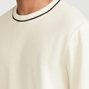 Club Monaco Men's Pique Sweatshirt, Blanc DE Blanc, Large