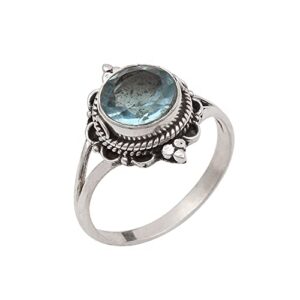 unique pattern blue topaz sterling silver gemstone ring (7)