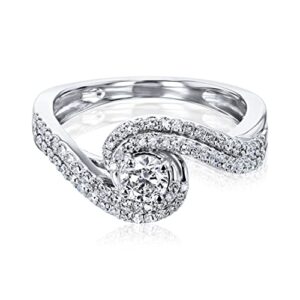 kobelli diamond dual wave engagement ring - white-gold / 10.0