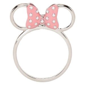 pura vida silver disney minnie mouse cutout ring - brass base band, rhodium plating - size 9